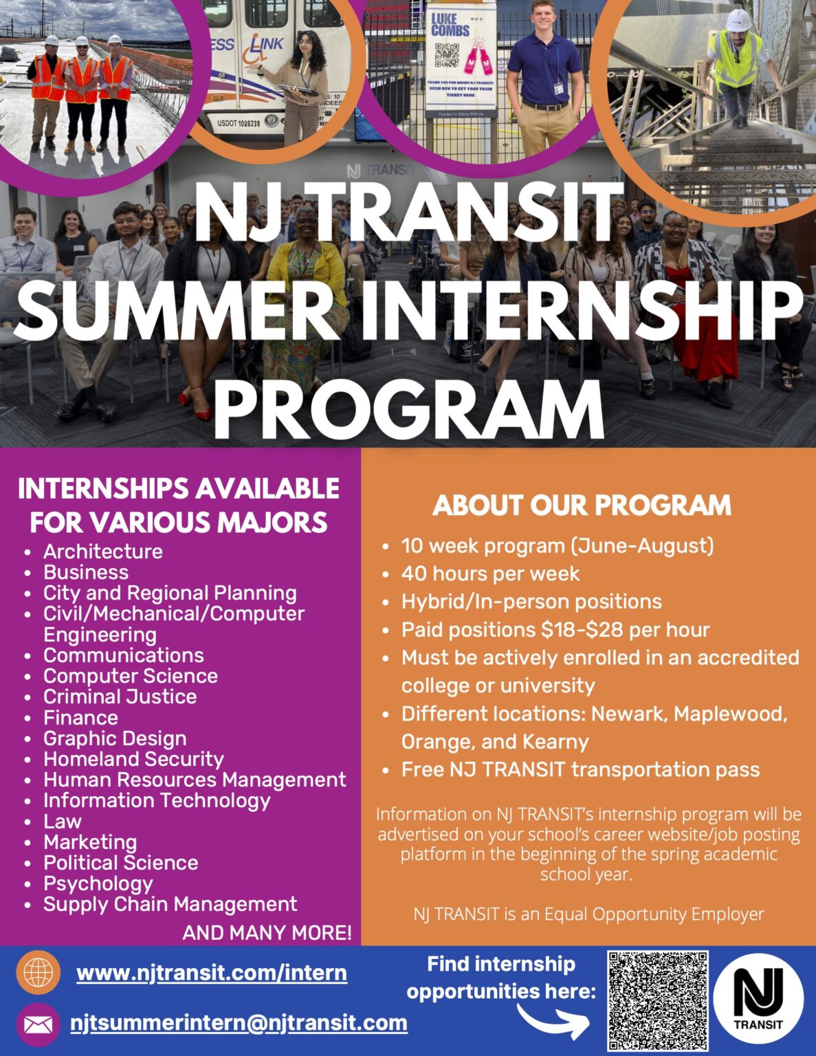Kickstart Your Career with NJ TRANSIT’s Summer Internship Program